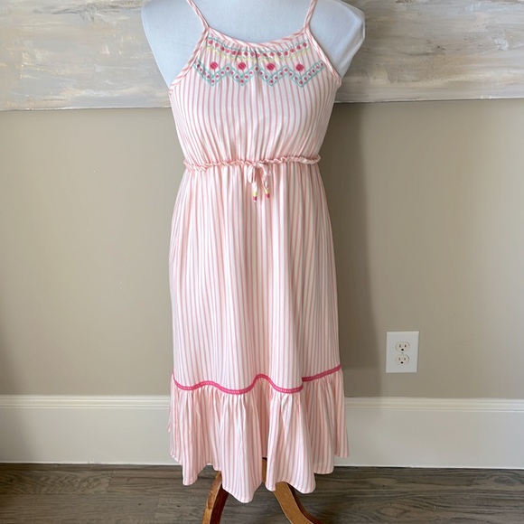 Jessica Simpson | Dresses | Jessica Simpson Pink Striped Maxi Sundress ...